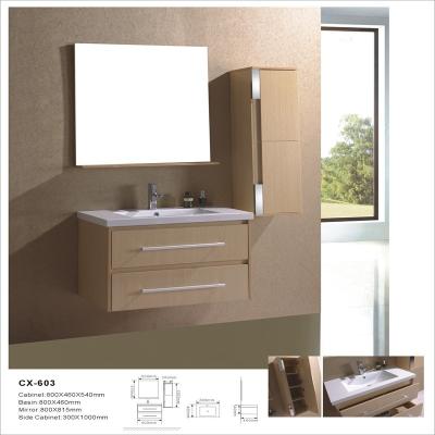 China MDF Material Wall Mounted Bathroom Cabinet , Modern Bath Vanity With Mirror for sale
