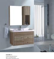 China Wood Grain Color PVC Bathroom Vanity Wall Mounted Installation 800*460*500mm for sale