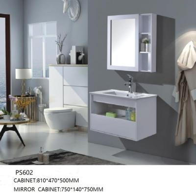 China Modern Bathroom Vanity Cabinets Furniture PVC Carcase Material Wall Mounted for sale