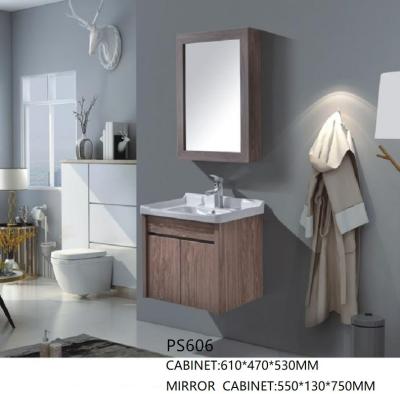 China Wall Hanging Vanity Pvc Bathroom Cabinet 610*470*500mm Environment Friendly for sale