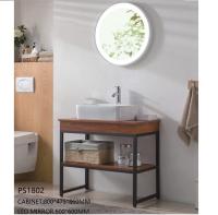 China Fashion Single Sink Bathroom Vanity With PVC Carcase Material And Ceramics Basin for sale