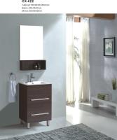 China Wood Grain Color PVC Bathroom Cabinet , Floor Standing Vanity Unit With Two Drawers for sale
