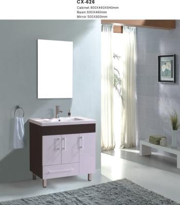 China 800*460*840mm PVC Freestanding Bathroom Vanity with Three Doors One Drawer for sale