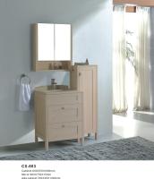 China Wood Grain PVC Modern Bathroom Vanities , Freestanding Bath Vanity 600*550*900mm for sale