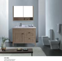 China 90cm Wide PVC Floor Mounted Bathroom Cabinets with One Door Two Drawers for sale