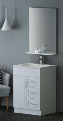 China Stand Alone Bathroom Vanity / MDF Bathroom Cabinets With One Door Three Shelves for sale