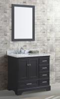 China 36′′ Black Color Bathroom Vanity Cabinets Floor Standing Installation Classic Style for sale
