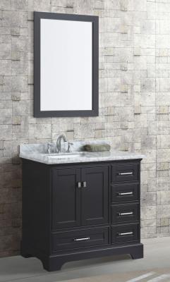 China 36′′ Black Color Bathroom Vanity Cabinets Floor Standing Installation Classic Style for sale