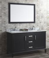 China Solid Wood 60′′ Bathroom Mirror Cabinet / Freestanding Bathroom Vanity for sale