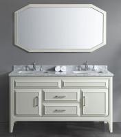 China White Gloss Bathroom Vanity Cabinets Floor Mounted Classic Style 60′′x22′′x34′′ for sale