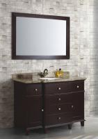 China Wooden 48′′ Bathroom Floor Cabinet , Single Sink Vanity Furniture With Mirror for sale