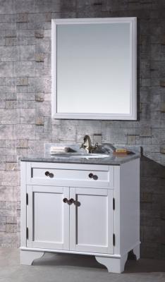 China Single Sink Bathroom Vanity Cabinets Floor Mounted Solid Wood Carcase Material for sale