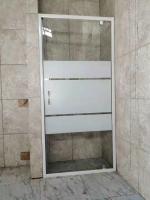 China White Painted Profile Pivot Door Shower Enclosures 90X190cm for sale