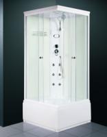 China Tempered Glass ABS Top Black Steam Bath Shower For Massage for sale