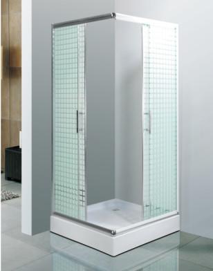 China Square Printing Glass Shower Cubicles 800*800*2000mm With Sliding Door for sale