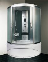 China 4mm Tempered Clear Glass Steam Shower Cabin With Large Round Deep Sink for sale