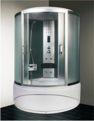 China 4mm Tempered Clear Glass Steam Shower Cabin With Large Round Deep Sink for sale