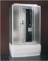 China 1Person Colorful Acid Glass Steam Shower Cabin With Glass Sliding Door for sale