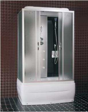 China 1Person Colorful Acid Glass Steam Shower Cabin With Glass Sliding Door for sale