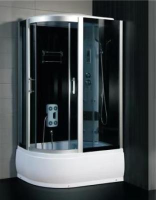 China ABS Panel 4mm Glass Steam Shower Room With White Bezel Sliding Doors for sale