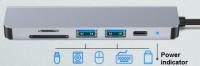 China 75g Computer Accessories HDMI 4K SD TF USB 3.0 USB2.0 PD 6 In 1 USB C Hub for sale