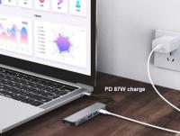 China 75g Computer Accessories HDMI 4K SD TF USB 3.0 USB2.0 PD 6 In 1 USB C Hub for sale