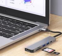 China 75g Computer Accessories HDMI 4K SD TF USB 3.0 USB2.0 PD 6 In 1 USB C Hub for sale