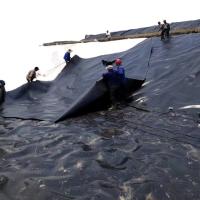 China Hdpe Geomembrane Pond Liner For Fish Pond 0.3-3mm Roll Length 50-200m Width 1m-10m for sale