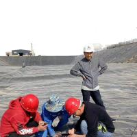 China Waterproof and Anti-Seepage HDPE Black Plastic Geomembrane Liner for Landfill Lakes 's for sale
