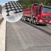 China Cement Pavement Reconstruction High Temperature Rutting Resistance Fiberglass Geogrid for sale