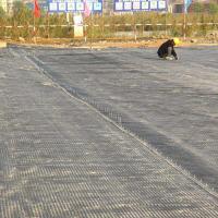 China 80KN/100KN Warp Knitted Polyester Biaxial Geogrid Ideal for Highway Soil Reinforcement for sale