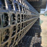 China Geogrids for Driveway Road Reinforcement Retaining Wall Plastic Bia-xial Geogrid for sale
