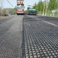 China 100-200kN High Tensile Fiberglass Geogrid Coated Bitumen Grid for Airport Construction for sale