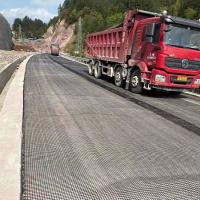 China 100-200kN High Tensile Fiberglass Geogrid Coated Bitumen Grid for Airport Construction for sale