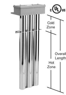 China 2.4KW to 18KW PTC Immersion Heater Triple Metal Over the Side Heater 240V 480V for sale