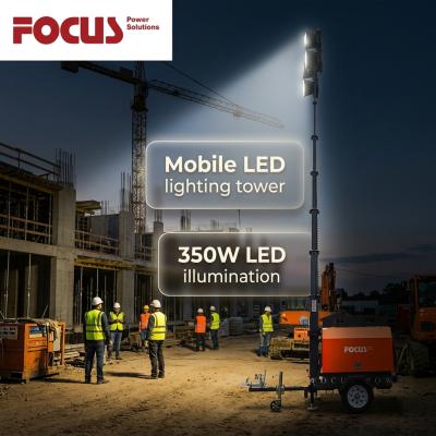 China Atlas Copco Mobile Lighting Tower With Yanmar 3TNV76 Engine Led Lamp 350w for sale