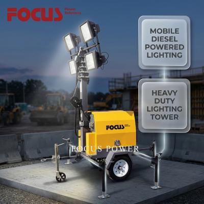 China 1000W Metal Halide Lamp Lighting Tower Mobile Structure Diesel Powered Design for sale