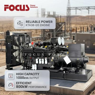 China 1000kVA 800kW Skid Mounted Diesel Genset with KTA38-G5 Engine and Weatherproof Design for sale