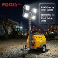 China 8.2M Height Mobile Lighting Tower With 1000W Metal Halide Lamp KUBOTA Engine Z482 for sale