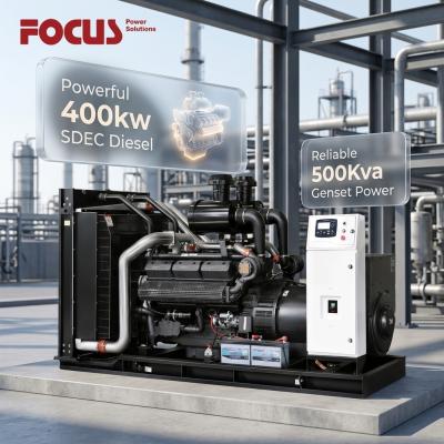 China 400kw 500 Kva SDEC Diesel Generator Set Silent Type Genset 50Hz / 60Hz Frequency for sale