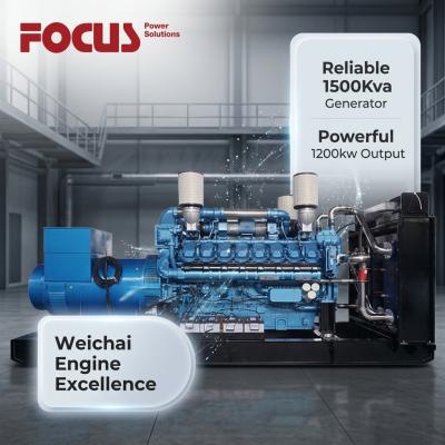 China High Capacity Weichai Diesel Generator Set 1500Kva 1200kw 400V For Power Solution for sale