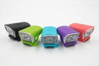 China Silicone Battery Powered Bike Headlight 65lm 500mah For Warning Purpose for sale