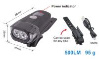 China 93x72x13mm Mountain Bike Headlight , 500m Mountain Bike Light for sale