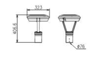 China 50W LED Post Top Lamp for Europe Type Villa Garden with 3/5 and 4000K Color Temperature for sale