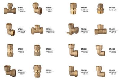 China Yellow Custom CNC Precision Machining , Brass Compression Fitting With Nickel / Chrome Plated for sale