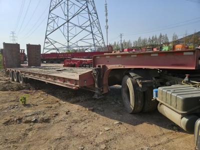 China Load 50T Low Bed Semi Trailer Used Semi Lowbed Trailer 50000kgs for sale