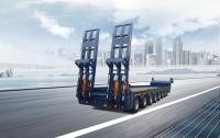 China Lucksun 18m Low-Flat Semi-Trailer 100T Capacity 4.0mm Base for sale
