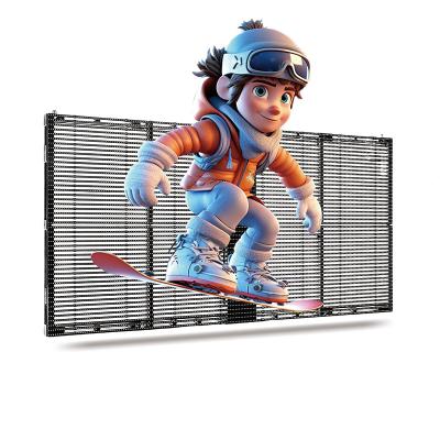 China Transparent LED Screen Display HT 500*1000 multi installtion way 3D Transparent Video Wall for sale