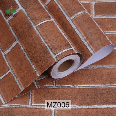 China 3D Brick PVC Self Adhesive Wallpaper Rolls for Stone Wall for sale