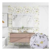 China Fireproof Botanical Wallpaper Peel And Stick PVC Flower Wallpaper For Bathroom for sale